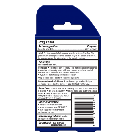 Compound W® One Step Pads for Plantar Warts | Compound W® Wart Removal ...